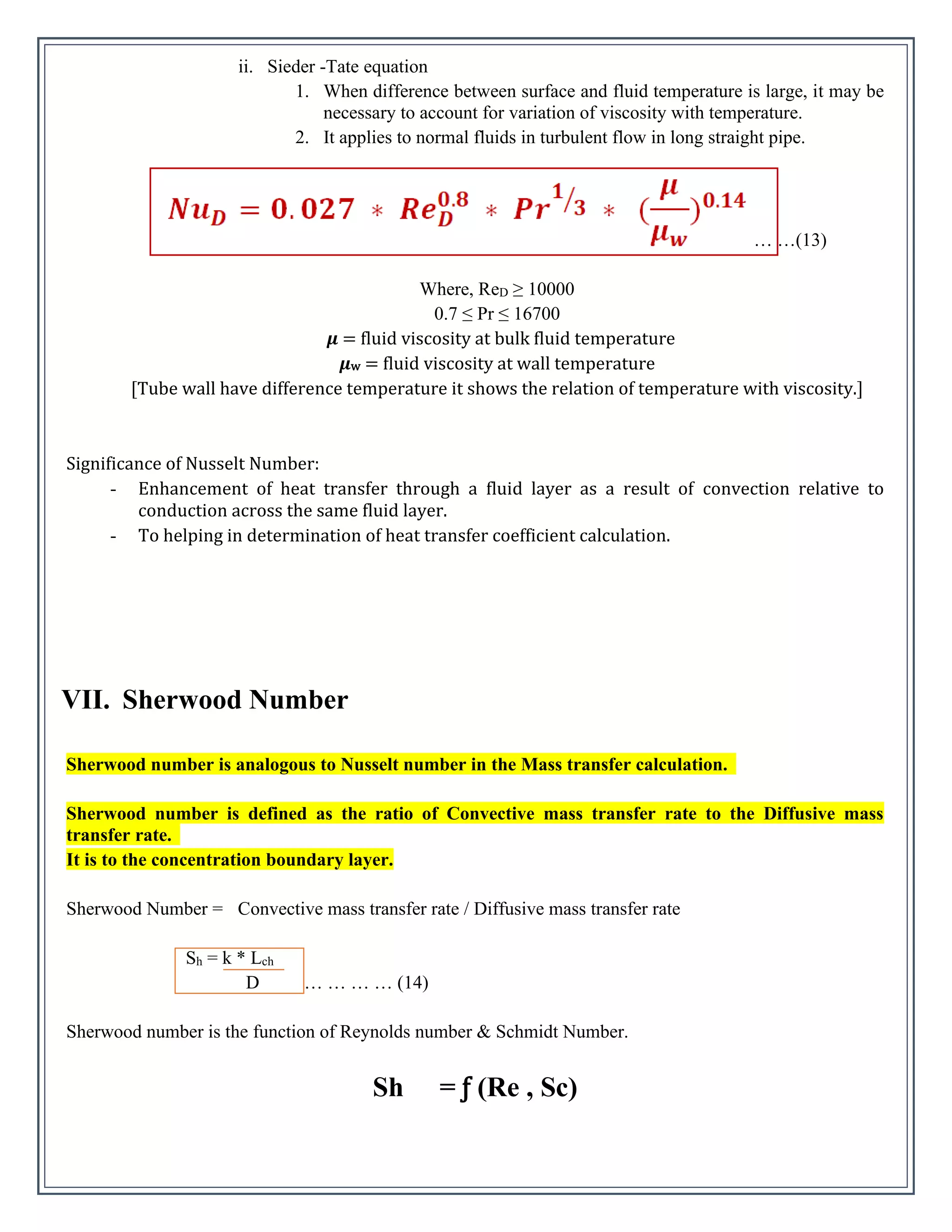 Dimensionless number in chemical engineering | PDF