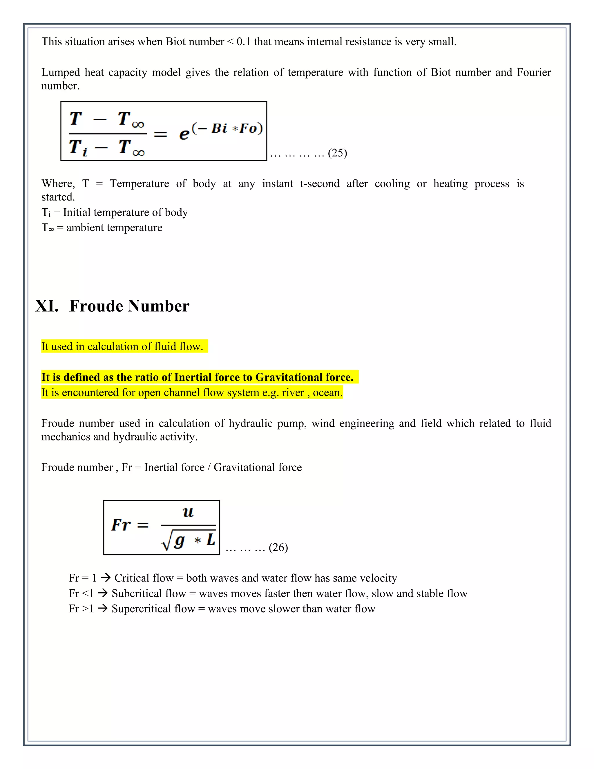 Dimensionless number in chemical engineering | PDF