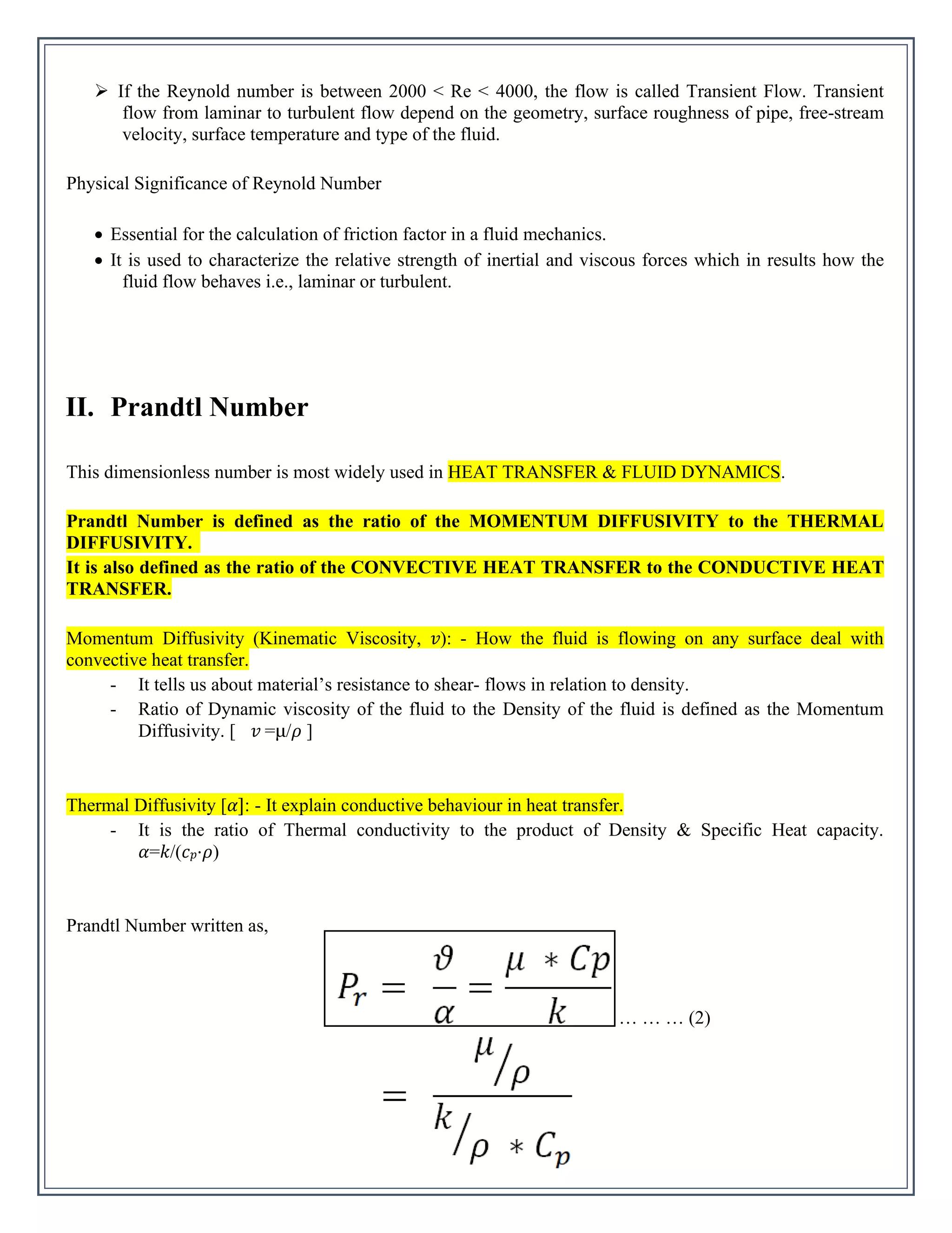 Dimensionless number in chemical engineering | PDF