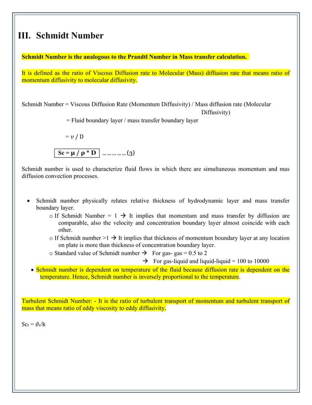 Dimensionless number in chemical engineering | PDF