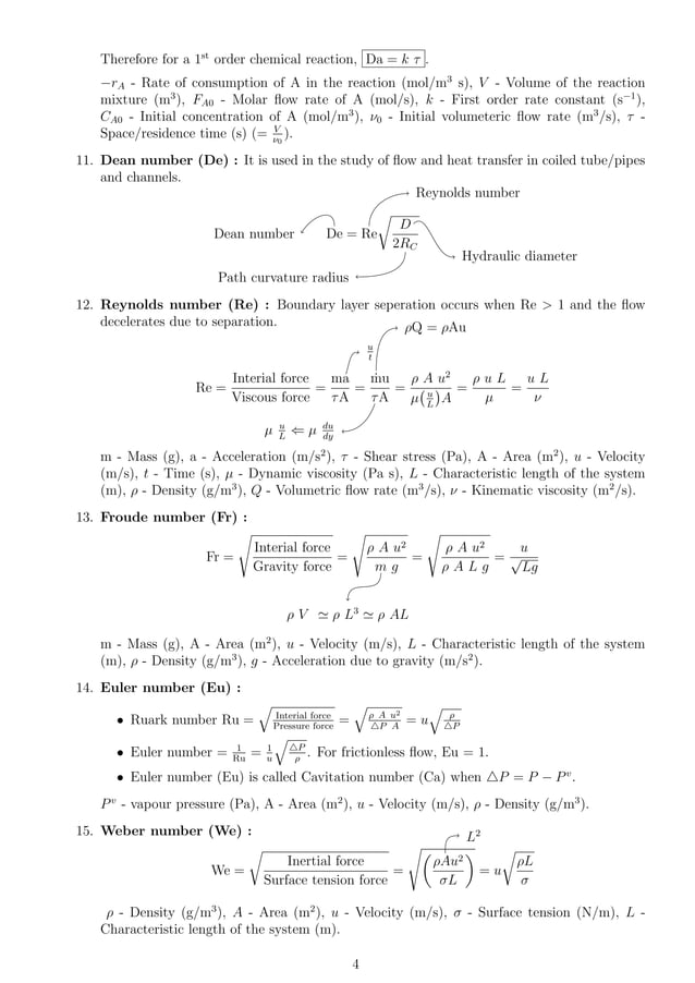 Dimensionless numbers | PDF