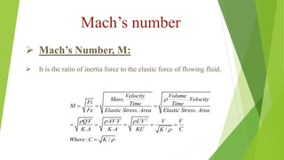 Dimension less numbers in applied fluid mechanics | PPTX
