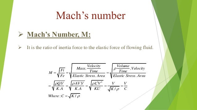 Dimension less numbers in applied fluid mechanics