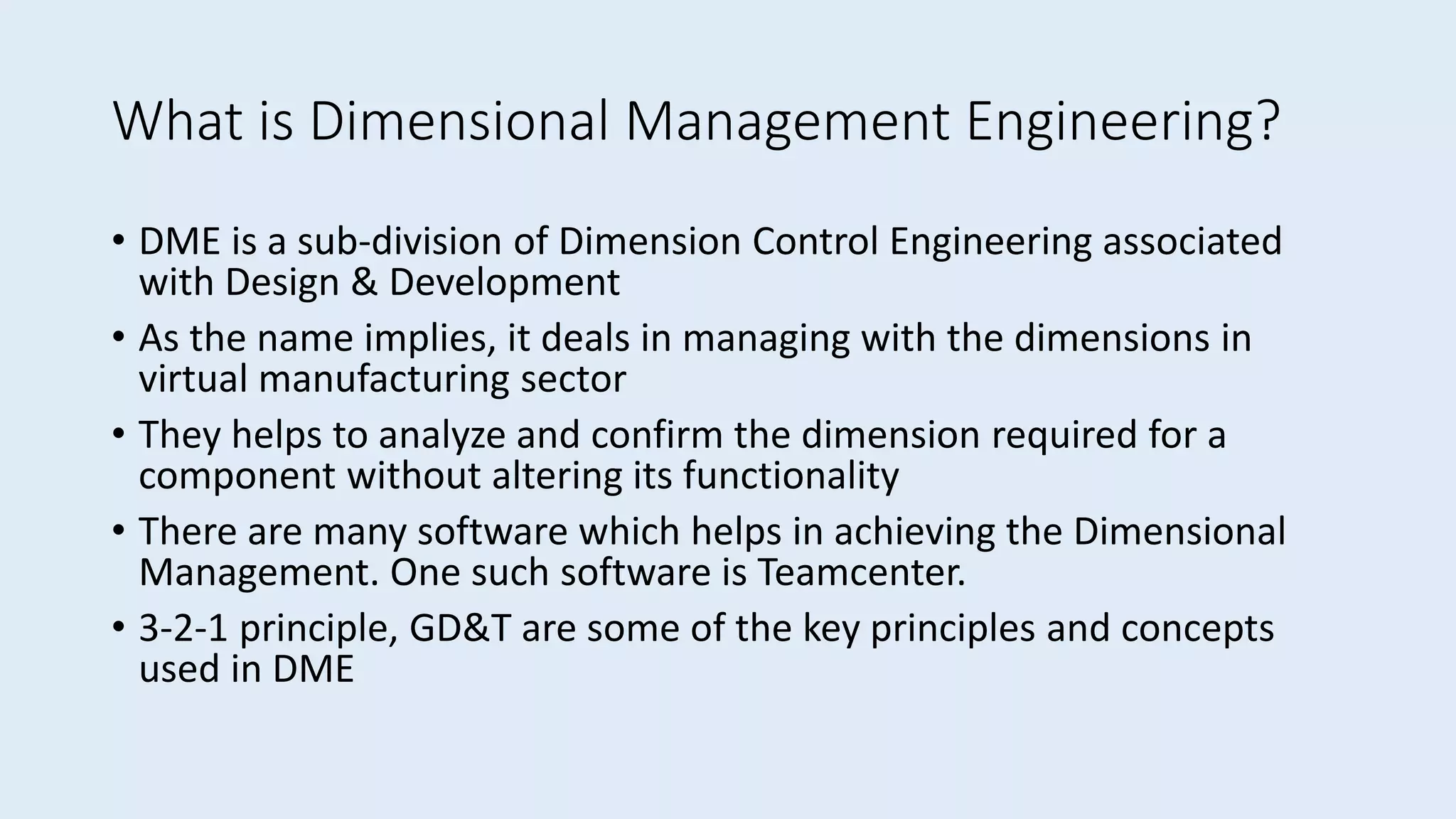 Dimension Management Engineering | PPTX | Physics | Science