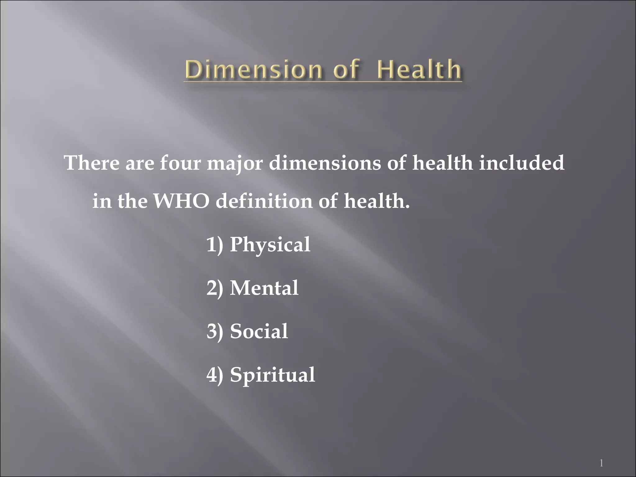 Dimension of health | PPT