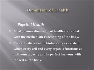 Dimension of health | PPT