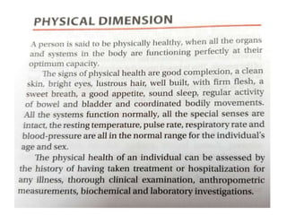 Dimension of health | PPT