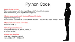 Dimension reduction techniques[Feature Selection] | PPTX | Technology ...