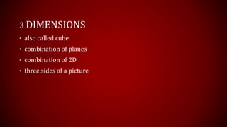 Dimensions 2D 3D 4D | PPTX