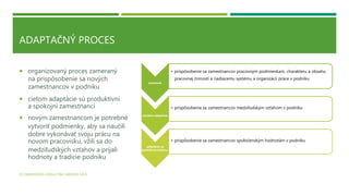 Onboarding. Adaptácia nového zamestnanca | PPTX