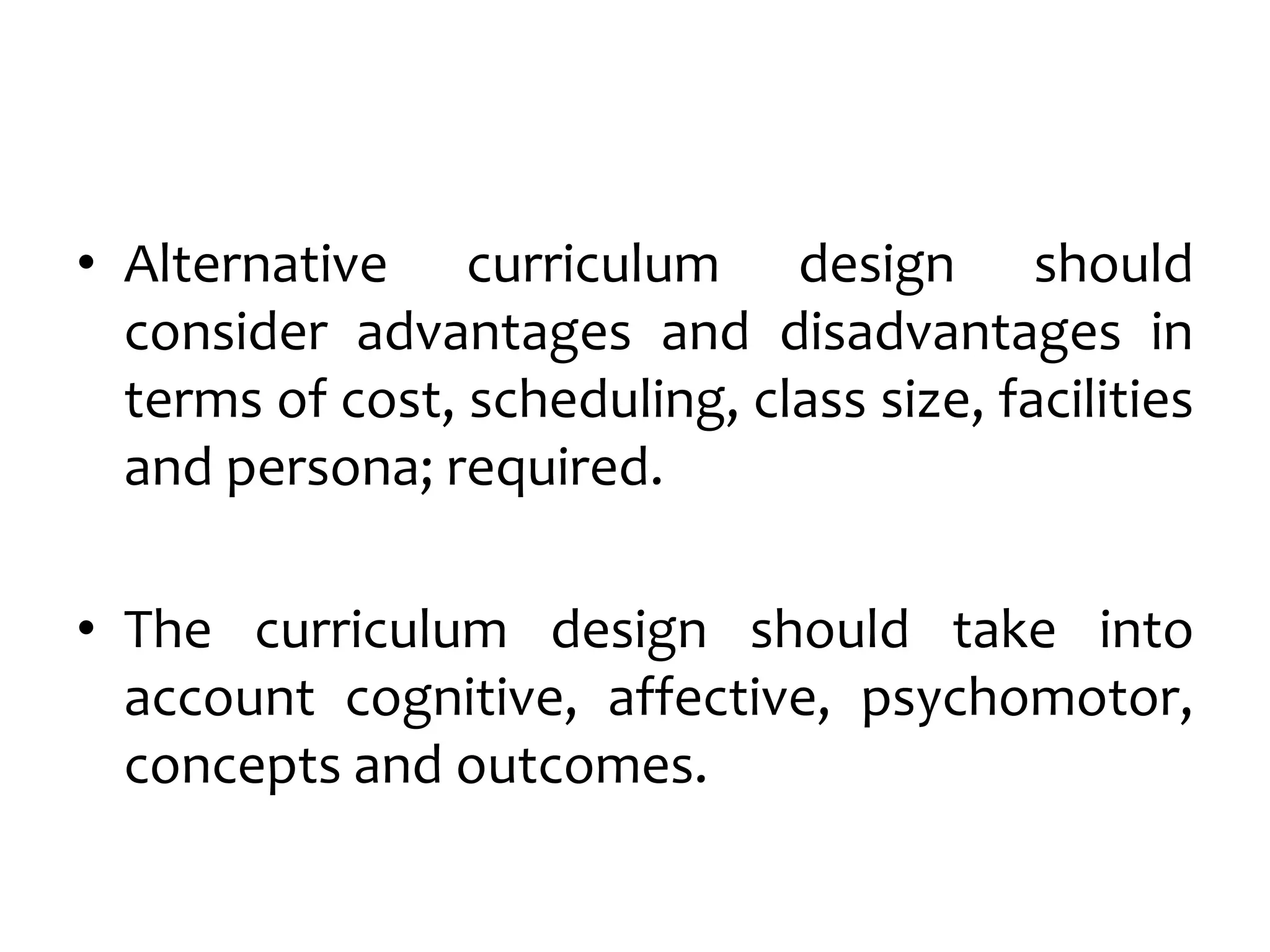 dimensions and principles of curriculum design | PDF