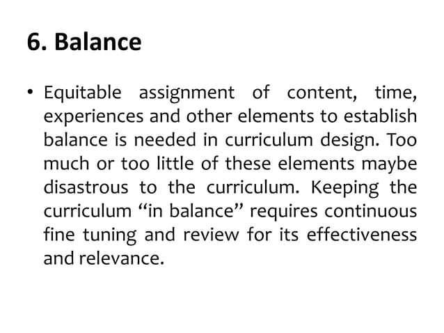 dimensions and principles of curriculum design | PDF | Educational ...