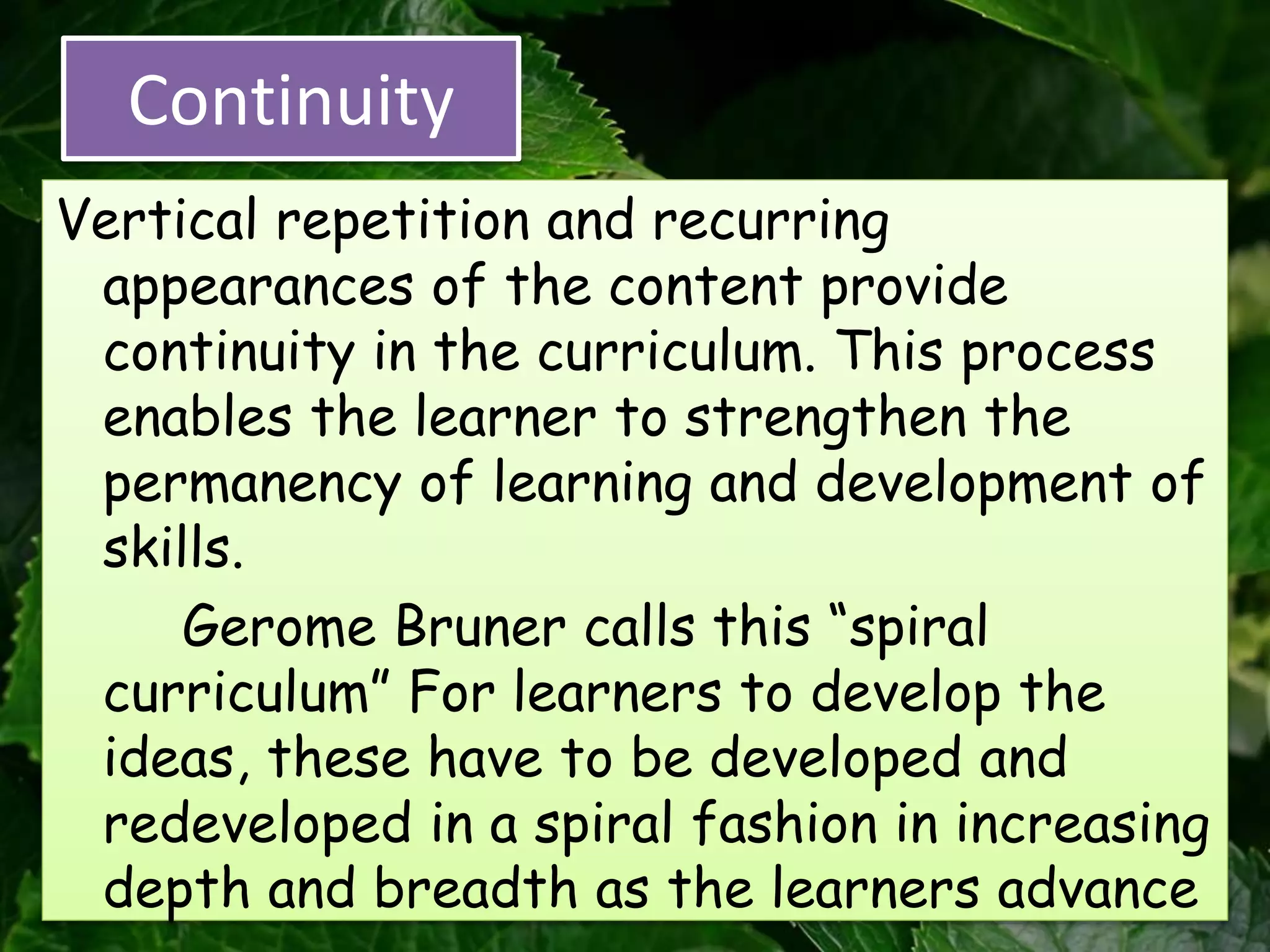 Dimensions and principles of curriculum design | PPTX
