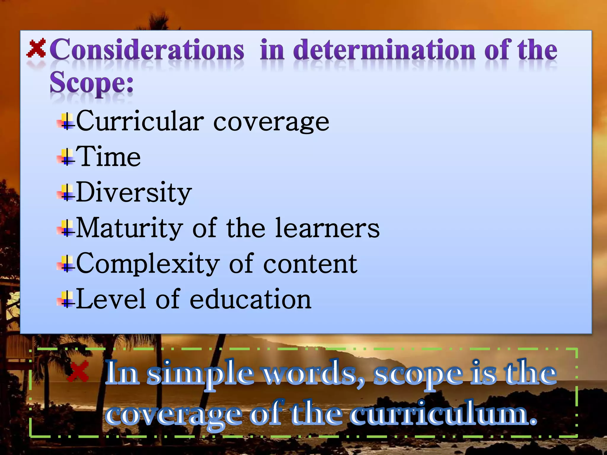 Dimensions and principles of curriculum design | PPTX