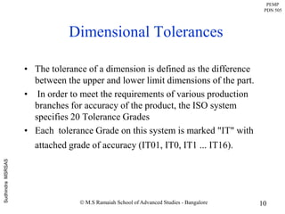 Dimensions, fits and tolerances for assembly | PDF