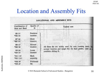 Dimensions, fits and tolerances for assembly | PDF