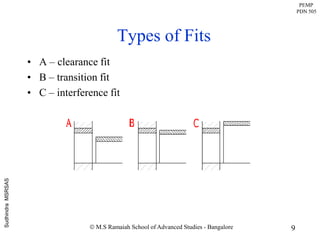 Dimensions, fits and tolerances for assembly | PDF