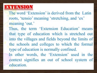 Dimensions of Agricultural Extension: Prepaired by Basvraj L Pisure | PPTX
