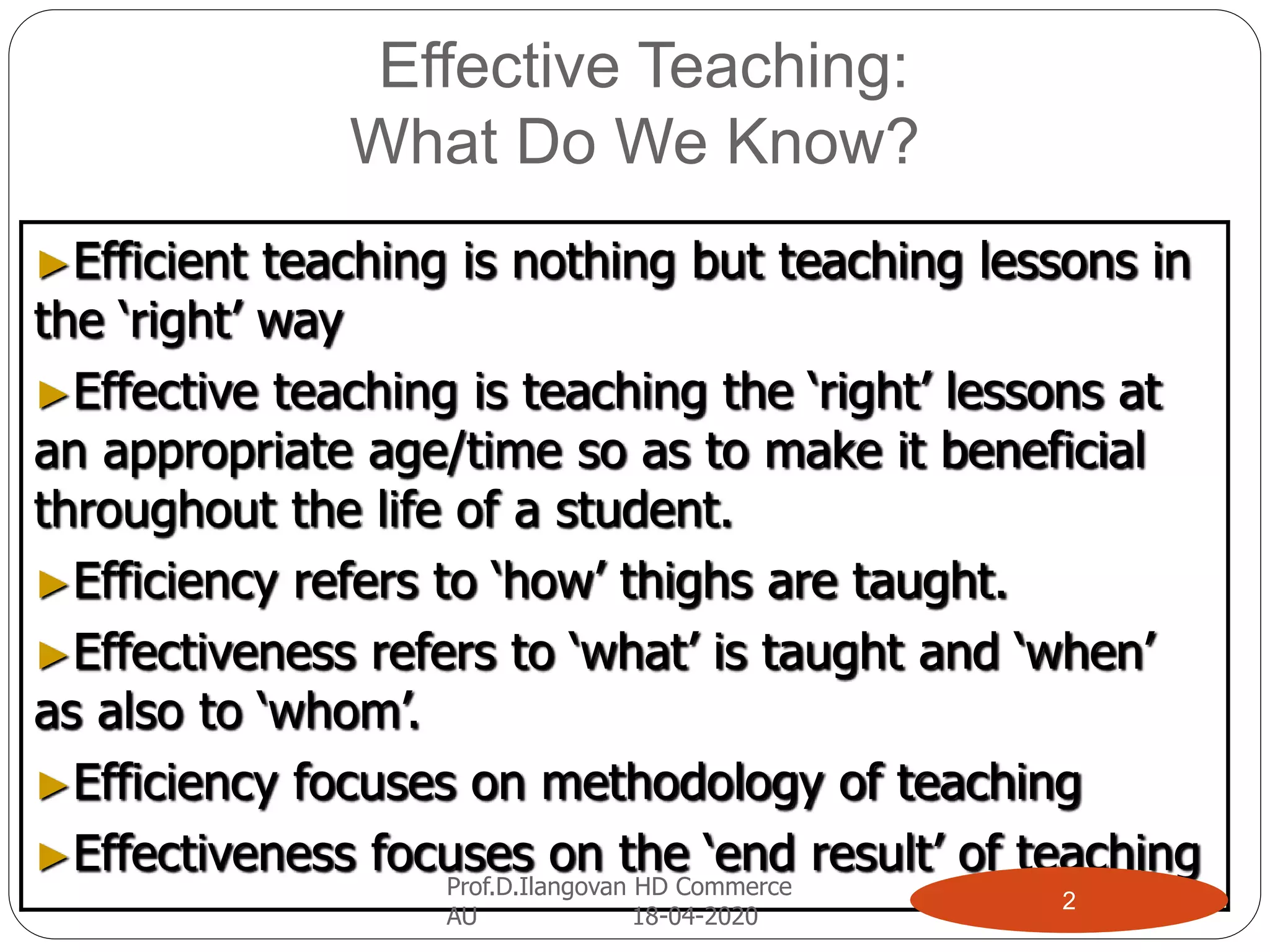 Dimensions of Effective Teaching | PPT