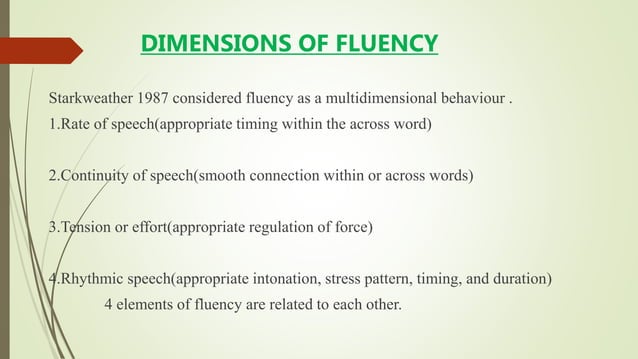 Dimensions of fluency final | PPTX