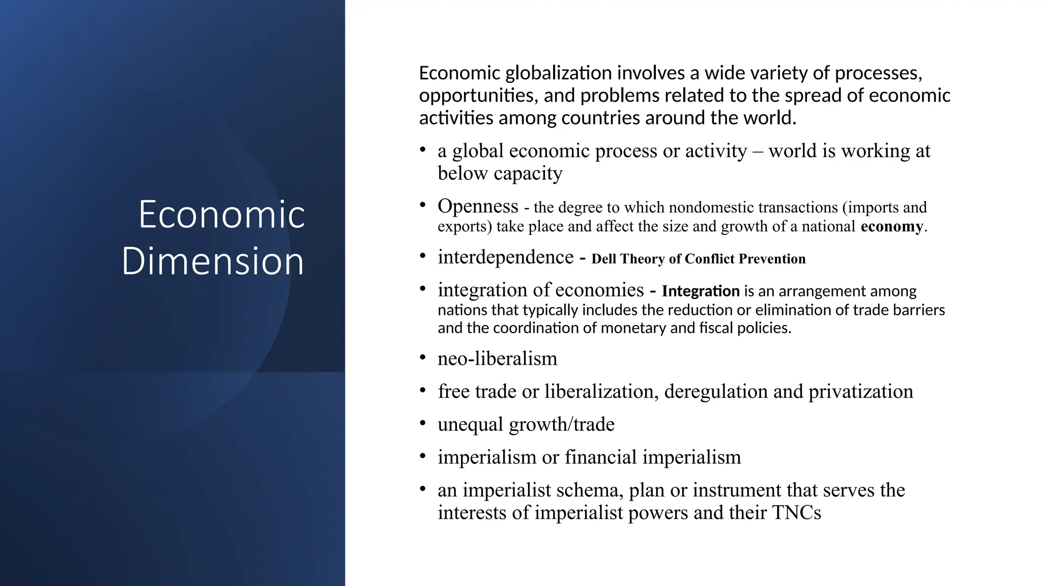 Dimensions of Globalisation .pptx.Globalization is a multifaceted process with several ...