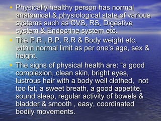 Dimensions of health | PPT