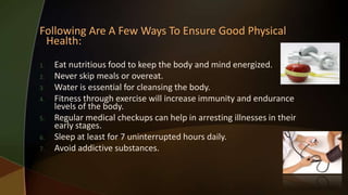 Dimensions of Health | PPTX | Mental Health | Diseases and Conditions