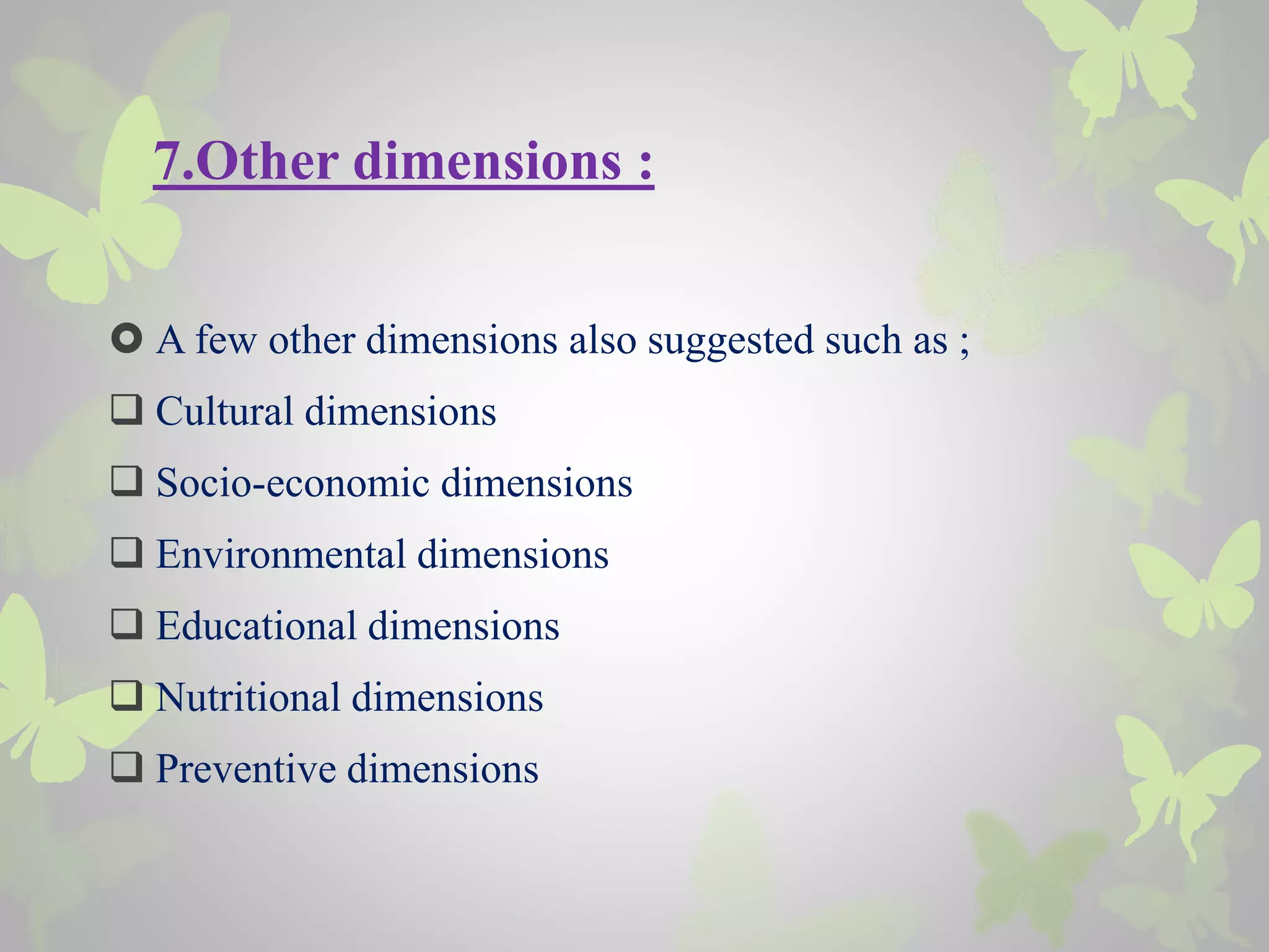 Dimensions of health | PPTX