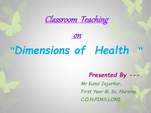Dimensions of health | PPTX