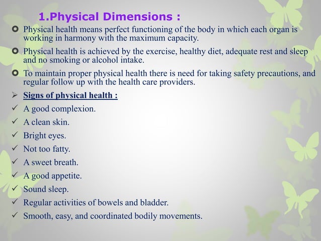 Dimensions of health | PPTX
