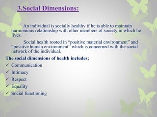 Dimensions of health | PPTX