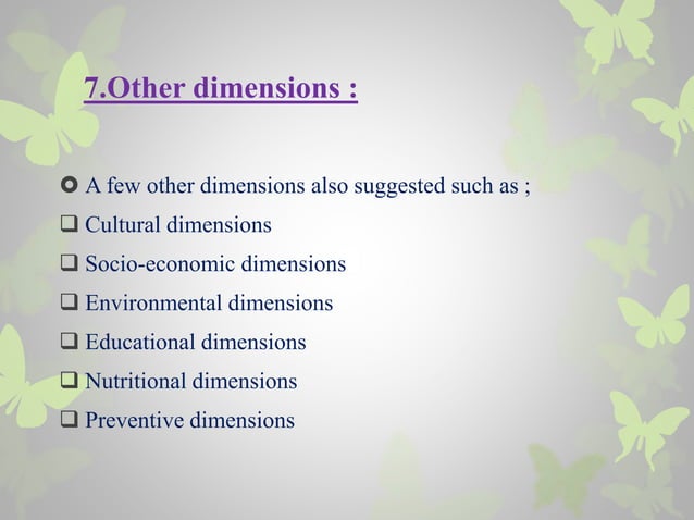 Dimensions of health | PPTX