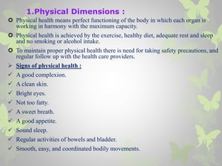 Dimensions of health | PPTX
