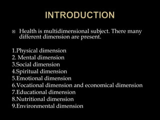 Dimensions of health | PPT