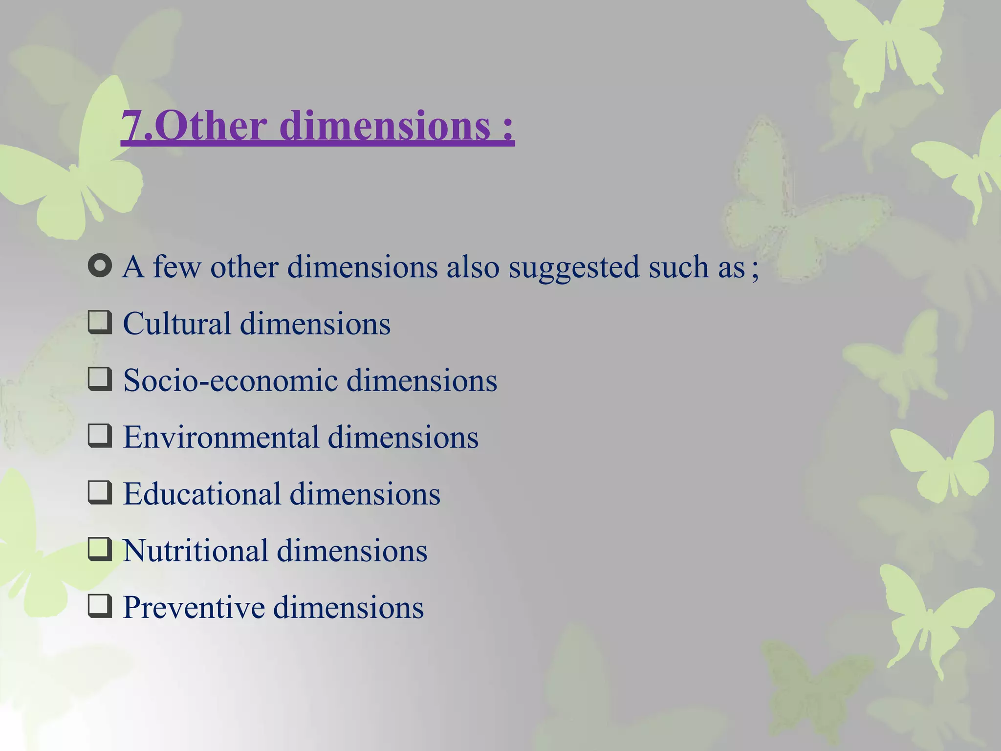 Dimensions of health | PPTX