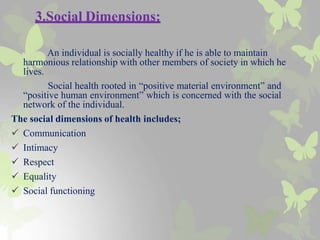 Dimensions of health | PPTX