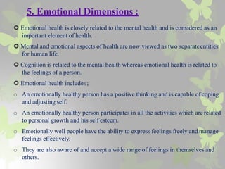 Dimensions of health | PPTX