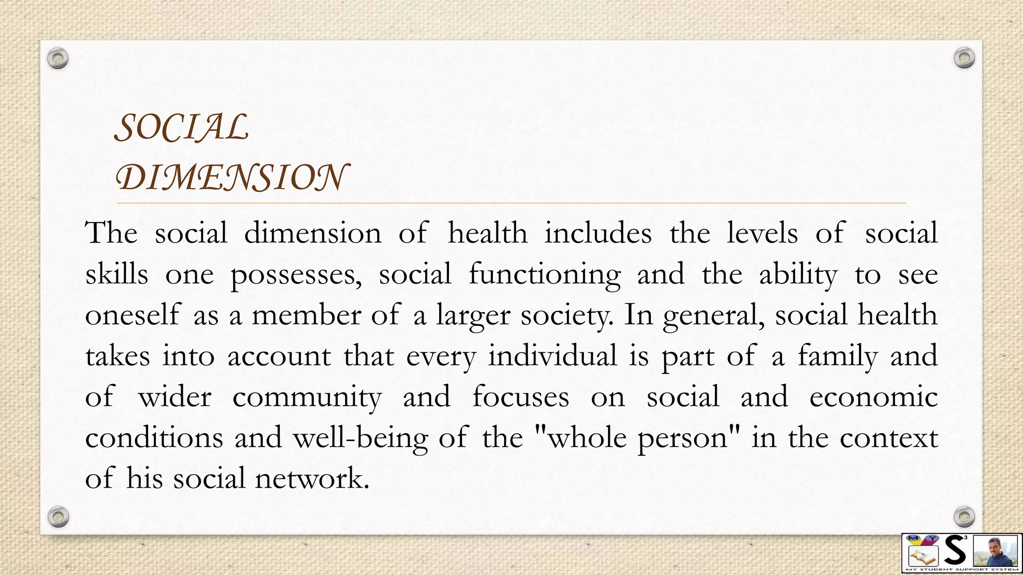 Dimensions of health in English | PPTX