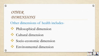 Dimensions of health in English | PPTX