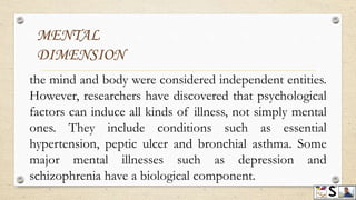 Dimensions of health in English | PPTX