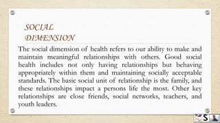 Dimensions of health in English | PPTX