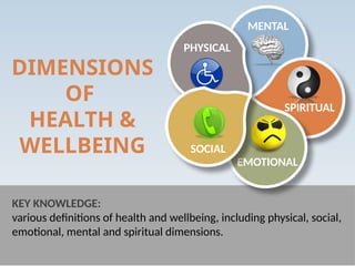Dimensions of health andb wellbeing.pptx | Mental Health | Diseases and Conditions