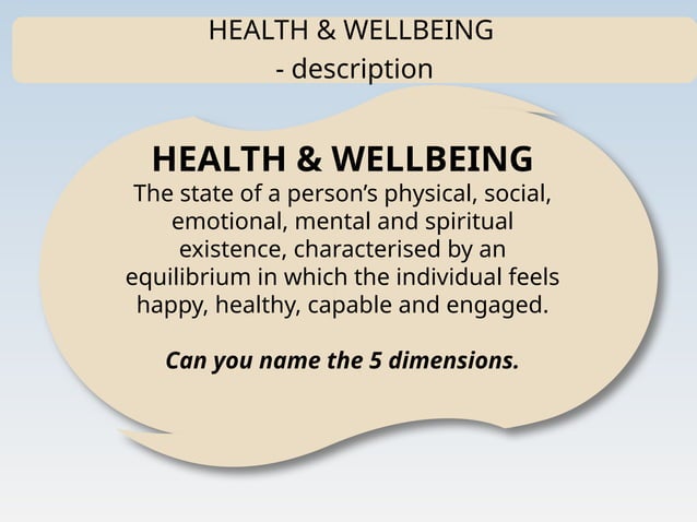 Dimensions of health andb wellbeing.pptx | Mental Health | Diseases and Conditions