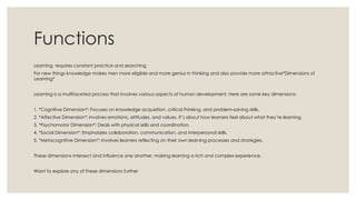 dimensions of learning and teaching experiences the process | PPTX