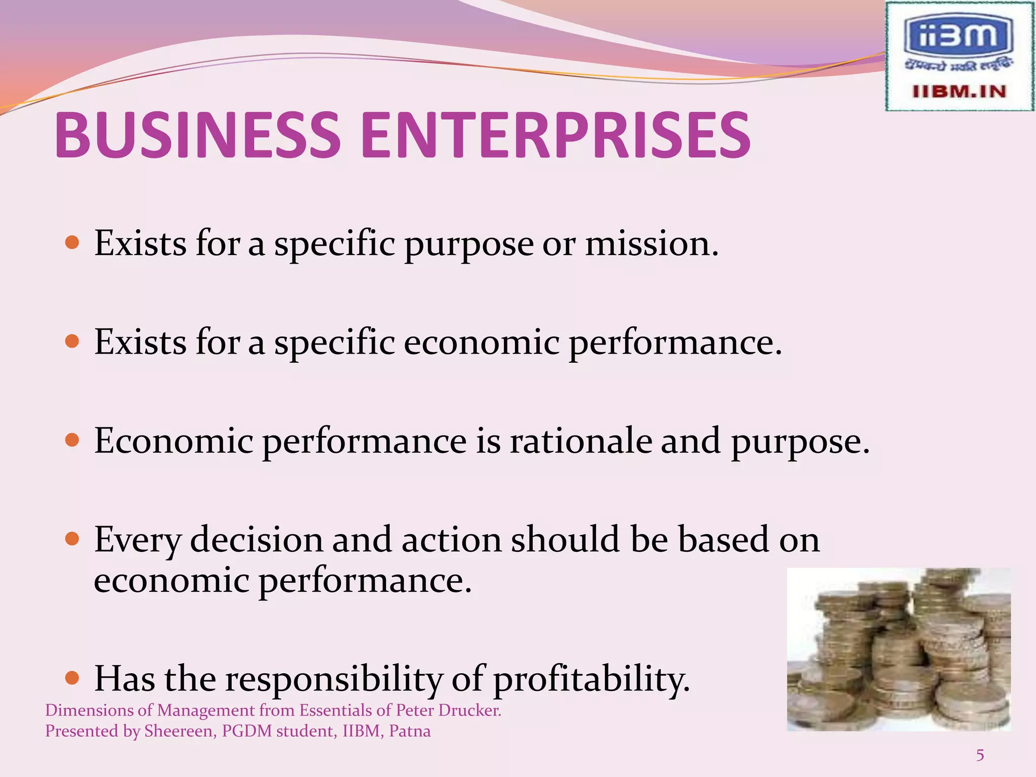 Dimensions of management | PPTX