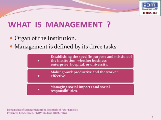 Dimensions of management | PPTX | Business | Business and Finance