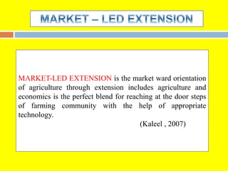 Dimensions of market led extension | PPT
