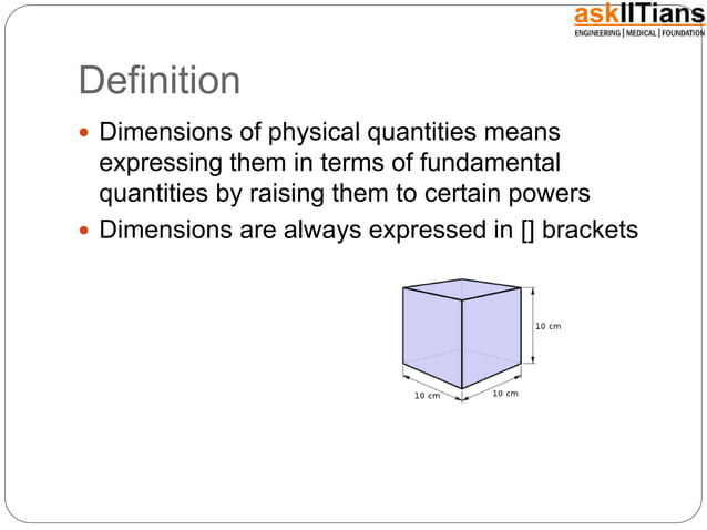 Dimensions of Physical Quantities | Physics | PPTX