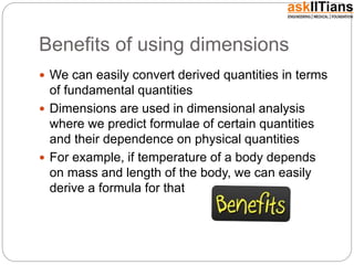 Dimensions of Physical Quantities | Physics | PPTX