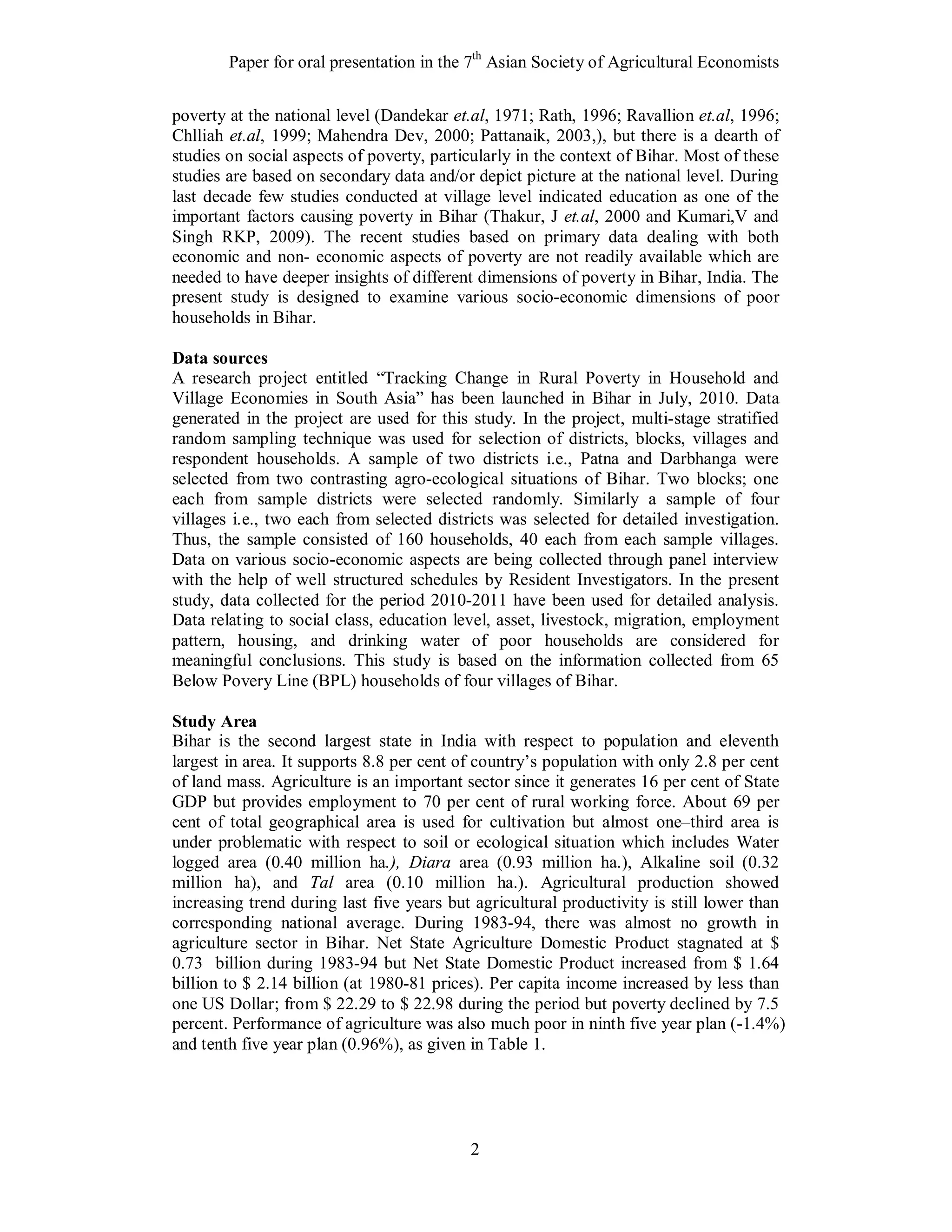 Dimensions of poverty in Bihar | PDF